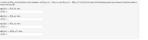solved 1 point let f u v be a function of two variables