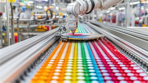 Automated Color Sorting Robotic Arm Precision In Manufacturing And Quality Assurance Inspection