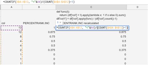 Python Percentrankinc In Pandas Stack Overflow