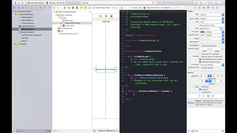 How To Create Action Sheet In Ios Using Objective C In Xcode 9 Youtube
