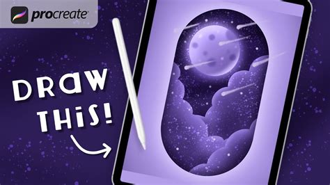 Procreate Step by Step Tutorial - Moon Capsule - Draw With Me - iPad ...