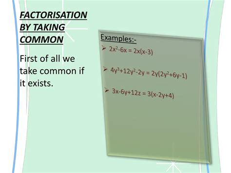 Ppt Factorisation Powerpoint Presentation Free Download Id3246876