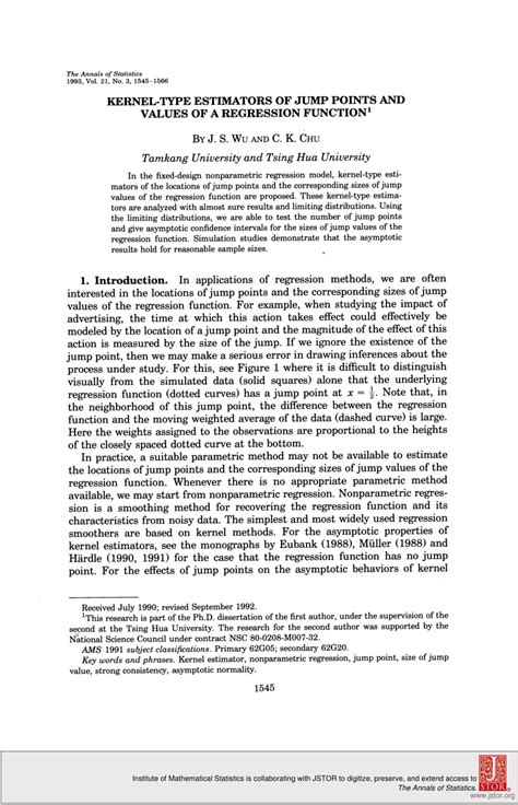 pdf kernel type estimators of jump points and values of a regression