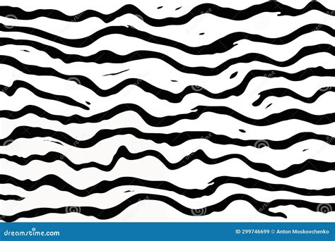 Abstract Black Fluid Wave Patterns On A White Background Creating A