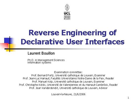 Reverse Engineering Of Declarative User Interfaces Laurent Bouillon