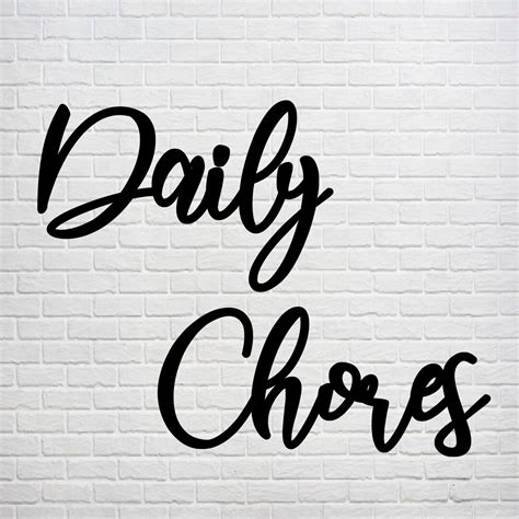 Daily Chores Word Sign Cursive Word Sign Daily Chores Sign Wood Sign Wooden Sign Daily