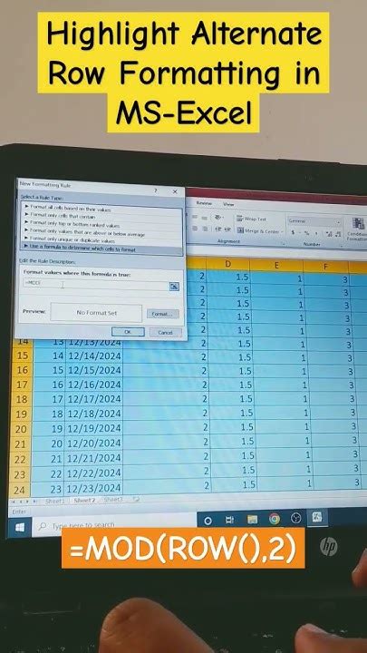How To Apply Alternate Row Conditional Formatting In Excel Shorts Conditionalformatting Youtube