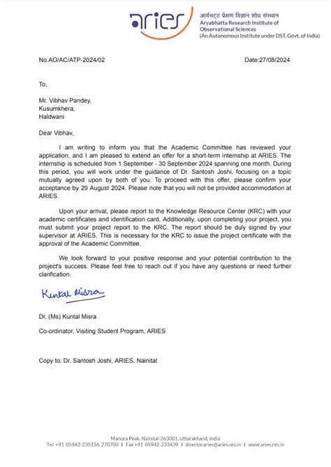 Vibhav Pandey On Linkedin Internship Aries Webdevelopment Astronomy Research Learning Growth