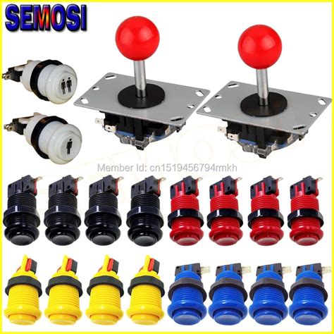 컨트롤 8 웨이 조이스틱 아케이드 세트 키트 2 플레이어 2 X Sanwa 조이스틱 16 X 푸시 버튼 아케이드 게임 컨트롤러 Diyarcade Setjoystick