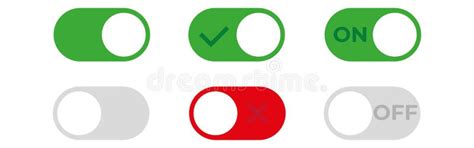 on and off toggle switch buttons material design switch buttons set stock illustration