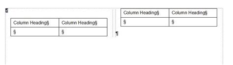 Two Table Columns On Same Page Adobe Product Community