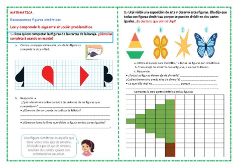 Ficha De Matematica Identificamos Figuras Simetricas Matematica