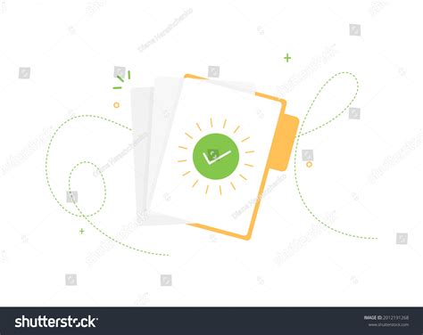 Confirmed Document Check Mark Open Folder Stock Vector Royalty Free Shutterstock