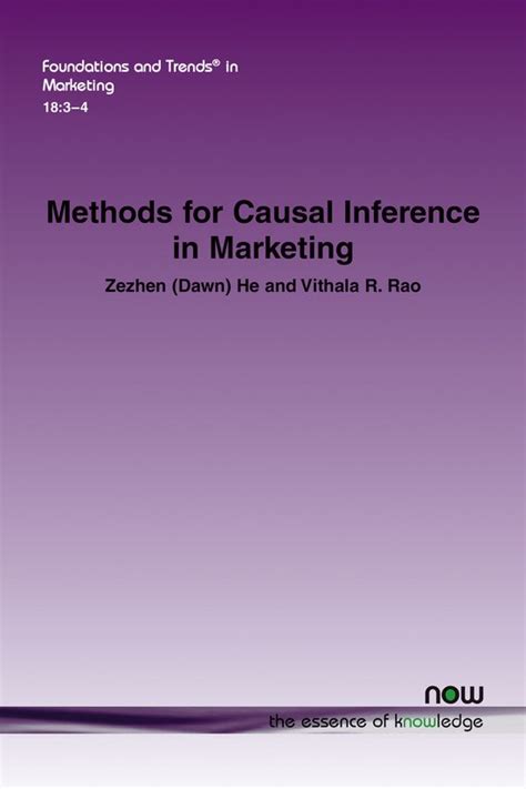 Foundations And Trends® In Marketing Methods For Causal Inference In
