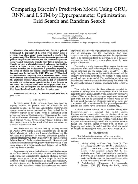 comparing bitcoin s prediction model using gru rnn and lstm by