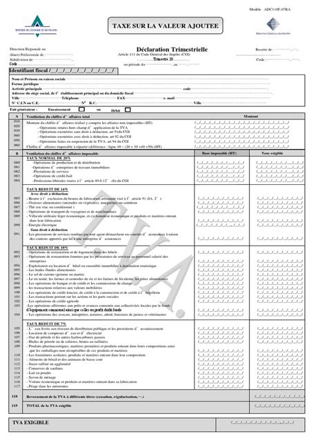 Tva Declaration Trimestre Maroc Taxe Sur La Valeur Ajoutée Pétrole