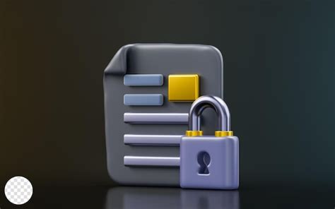 Premium Psd Document With Padlock Sign On Dark Background 3d Render Concept For File