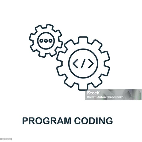 프로그램 코딩 라인 아이콘입니다 프로그래머 아이콘 컬렉션의 얇은 디자인 스타일 인포그래픽 및 템플릿을 위한 간단한 프로그램 코딩