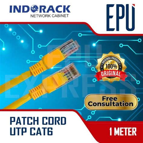 Jual Indorack 1m Kabel Lan Cat6 Cat 6 UTP Ethernet Patch Cord Cable Kuning Di Seller Epu