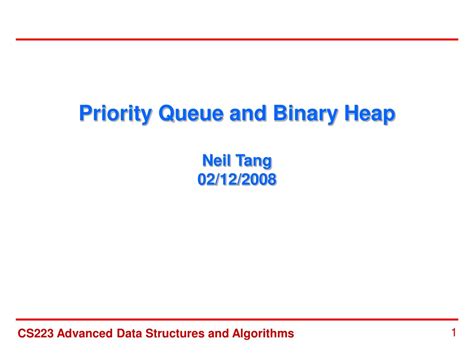 ppt advanced data structures priority queue and binary heap overview