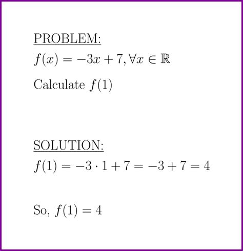 calculate f 1 where f x 3x 7 calculate value of function