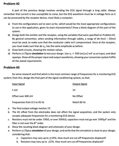 Solved You Are Asked To Design An ECG Monitoring System The Chegg Com