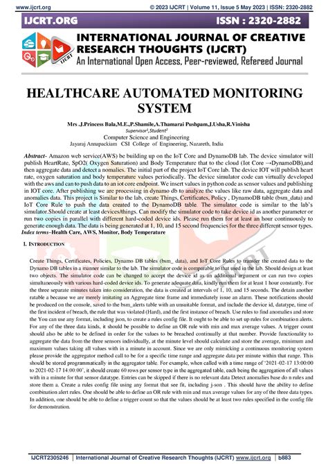 Healthcare Automated Monitoring System Healthcare Automated