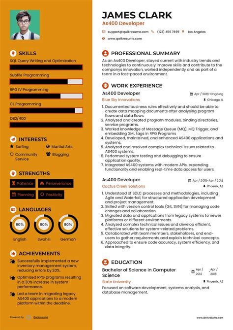 10 As400 Developer Resume Samples Templates For 2025