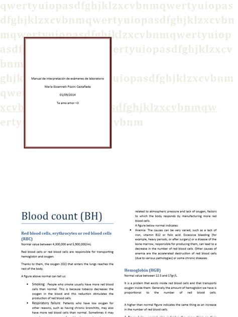 Laboratory Test Interpretation Manual Pdf Body Fluids Medical Specialties
