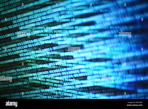 Power Of Big Data Binary Code Information Bit On Computer Monitor