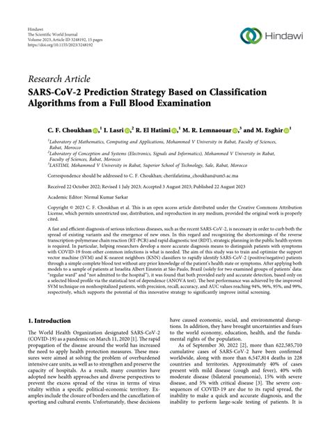 Pdf Sars Cov 2 Prediction Strategy Based On Classification Algorithms