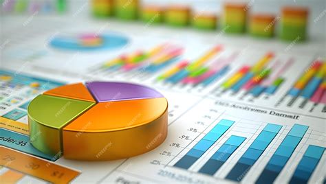 Colorful Business Charts And Graphs Data Visualization Of Financial Analytics And Market Trends