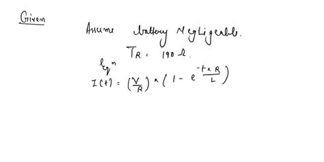Solved A 9 2v Battery Is Connected In Series With A 33mh Inductor A 190 Ohms Resistor And An