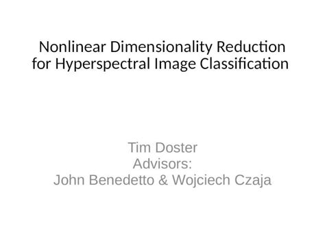 pptx nonlinear dimensionality reduction for hyperspectral image