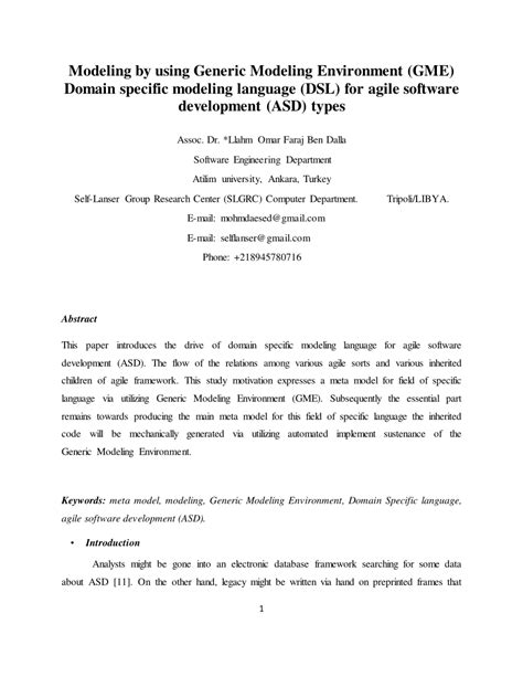 Pdf Modeling By Using Generic Modeling Environment Gme Domain Specific Modeling Language