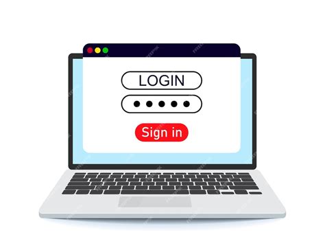 Premium Vector Laptop With Account Login And Password Form Page On Screen Login Form On