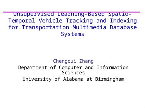 ppt unsupervised learning based spatio temporal vehicle tracking and