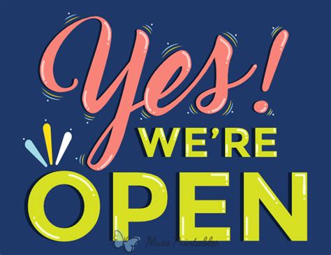 Printable Yes We Re Open Sign