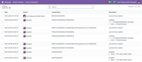New Feature Audit Trail In Odoo V17 Zesty Beanz