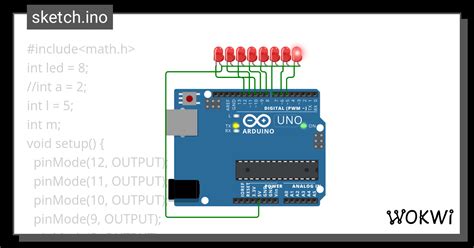 Led Blink Binary Using Active Low Wokwi ESP32 STM32 Arduino Simulator