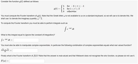 Solved Consider The Function G T Defined As Follows 5 G T Chegg Com