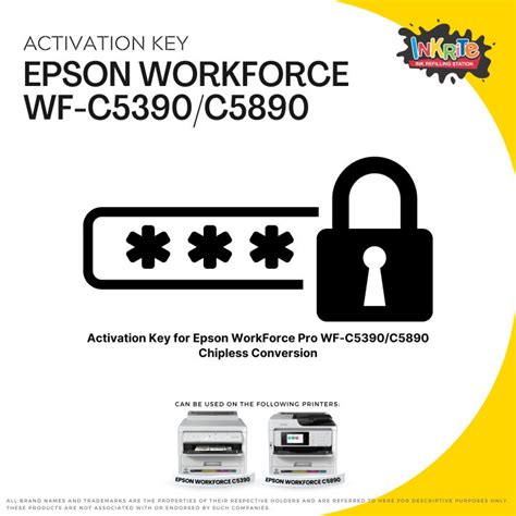 Activation Key For Epson WorkForce WF C5390 WF C5890 Lazada PH
