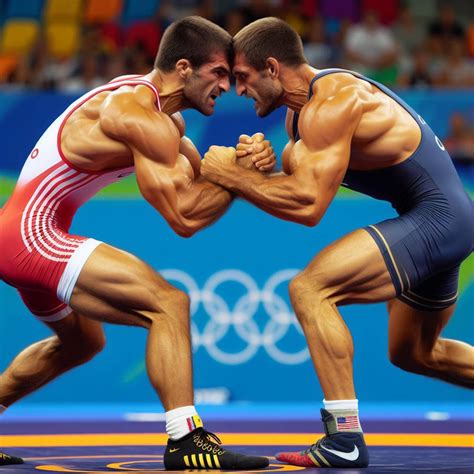 Impressions Muscular Male Athletes Wrestling By Artofmuscles2024 On