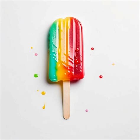Premium Ai Image Melting Colorful Popsicle