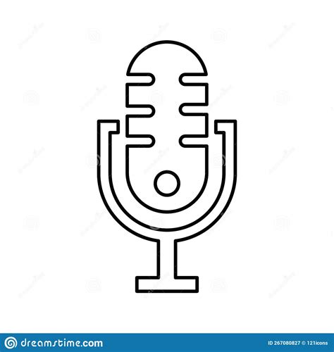 Microphone Mic Outline Icon Line Art Vector Stock Illustration Illustration Of Karaoke Line