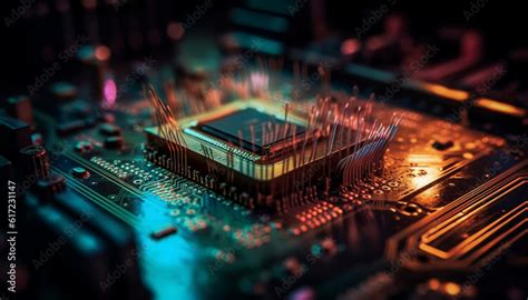 complexity of computer parts circuit board cpu and capacitor