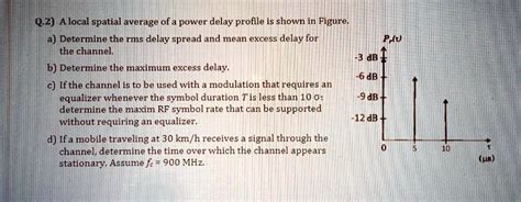 SOLVED Q 2 Alocal Spatial Average Of A Power Delay Profile Is Shown