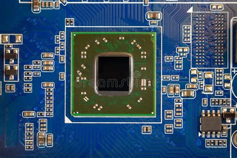 A Chip In A Computer With Many Electrical Elements A Cpu A Gpu A Microchip In An Electronic