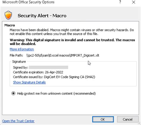 Different Macro Security Alerts Are Displayed In Different Windows Os Build Versions Microsoft Qanda