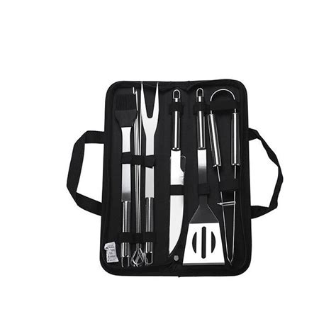 Съдове за грил 9 броя неръждаема стомана черен куфар за транспорт Emag Bg